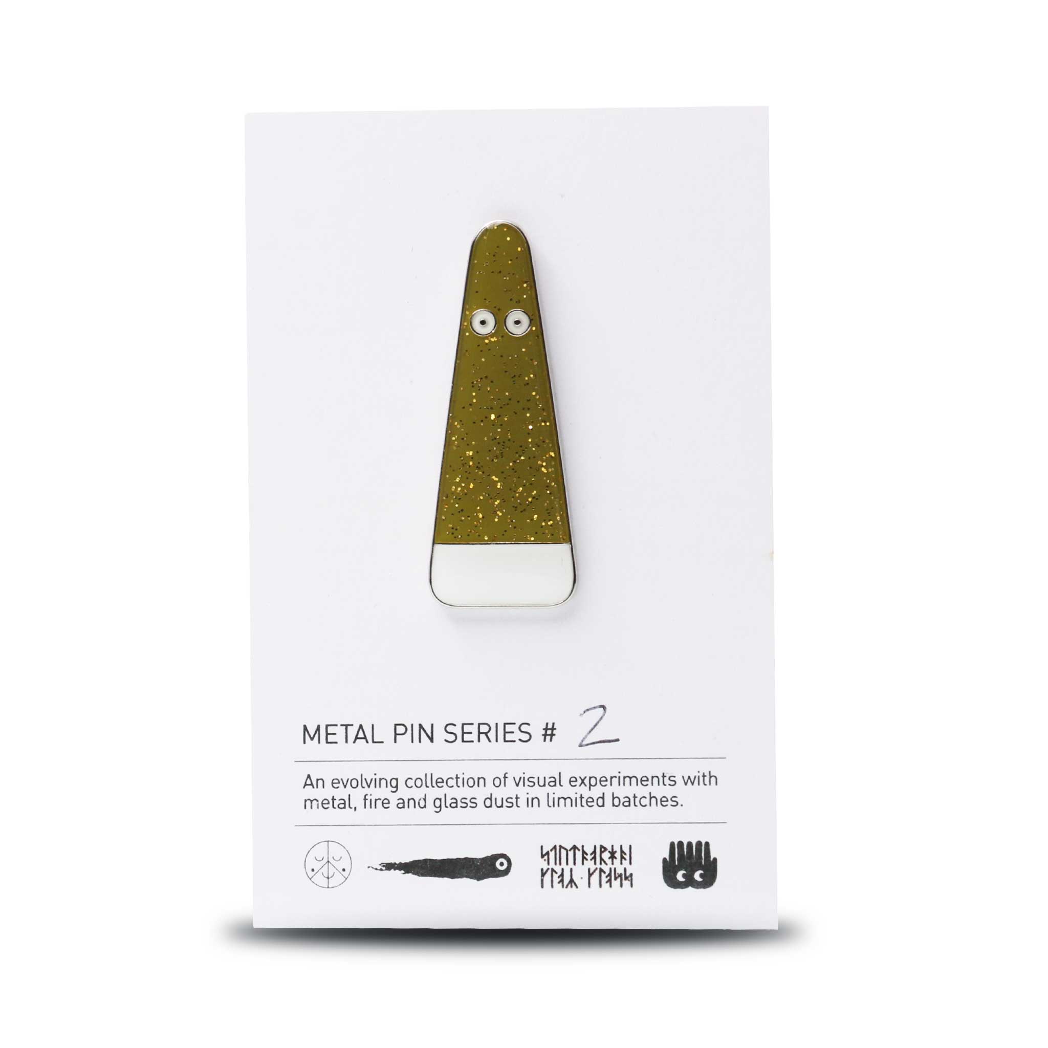 Metal Pin: Series #2 - Olive Glitter Ghost – Studio Arhoj Store